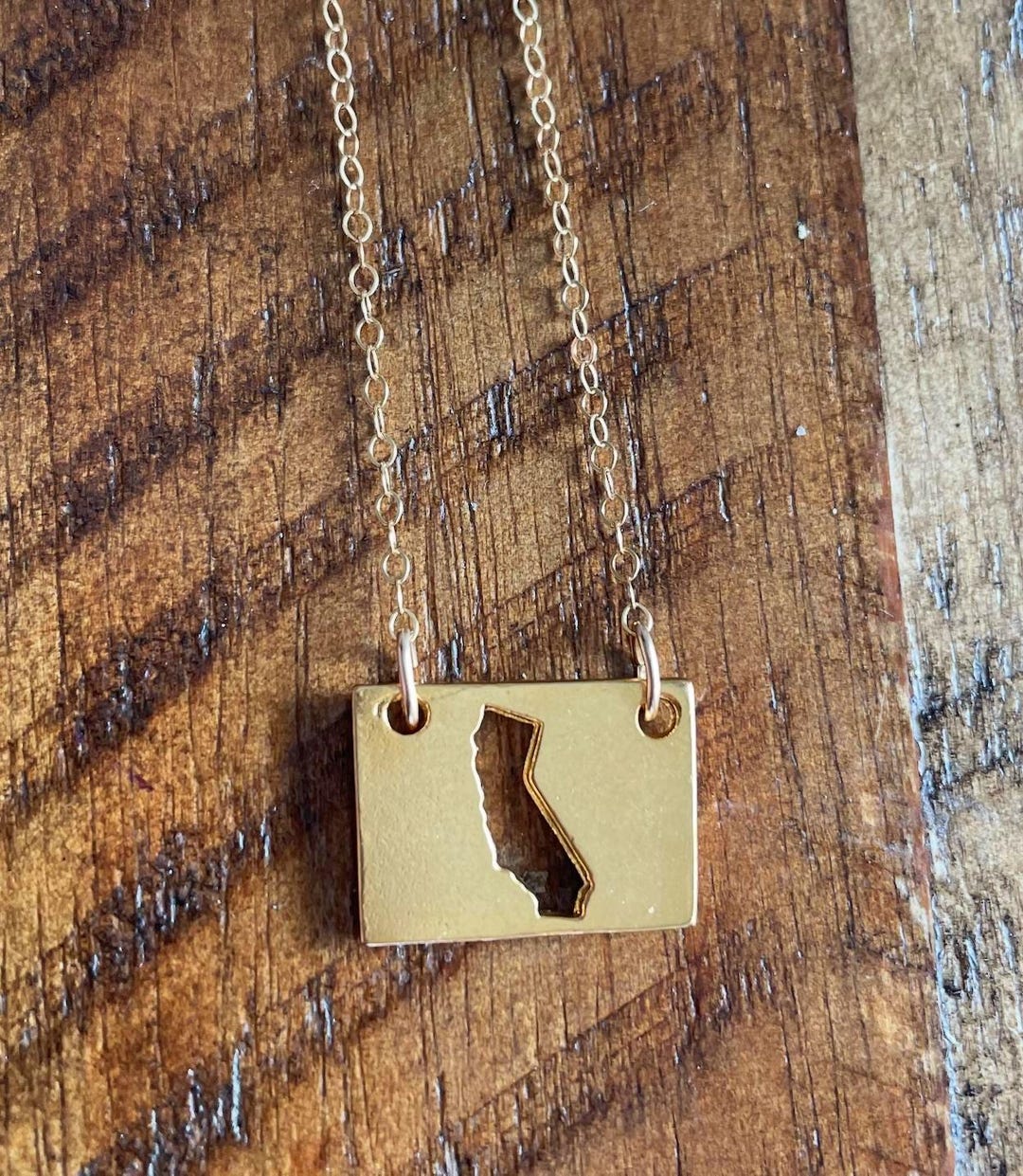 Gold California State Outline Necklace Golden Cali Local Girl Love West ...