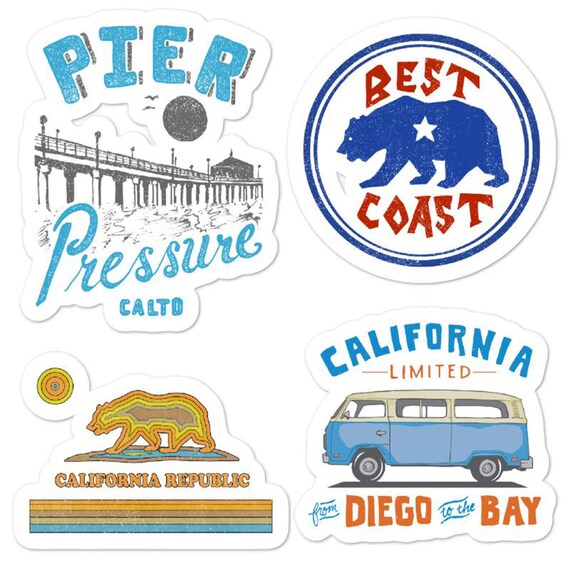 California Traveler Sticker Pack West Coast Best Van Car Decal - Etsy
