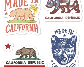 California Bear Sticker Pack Decal Laptop Waterbottle Car | Etsy