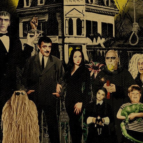 Morticia Addams Art Print Addams Family Oil Painting Spooky | Etsy