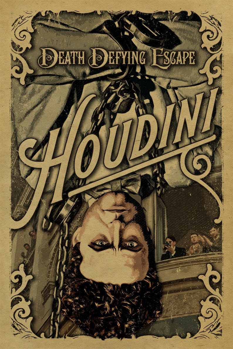Harry Houdini Poster. Magic. Escape. Death Defying. Goth. - Etsy