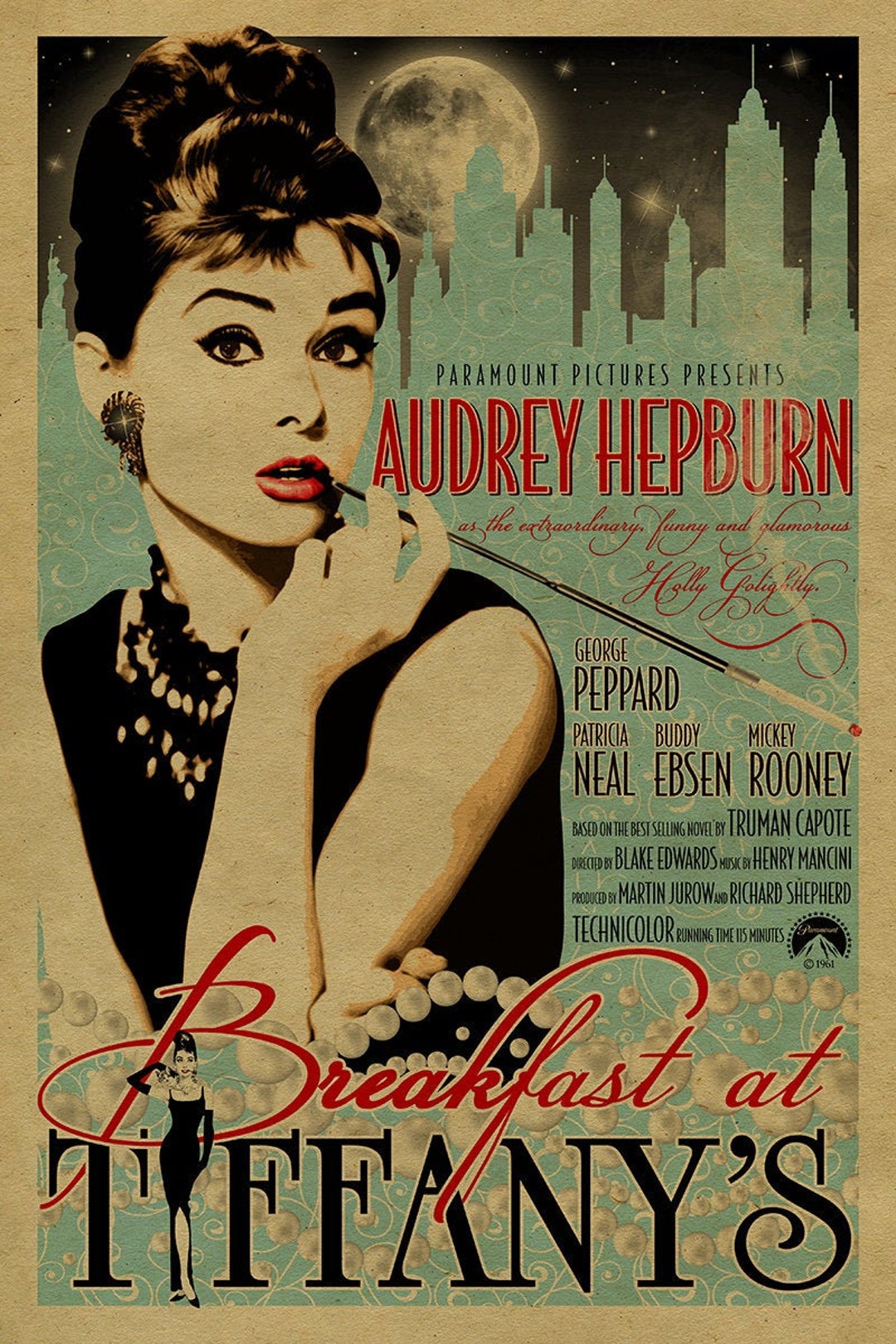 Audrey Hepburn In Breakfast At Tiffanys Poster Etsy