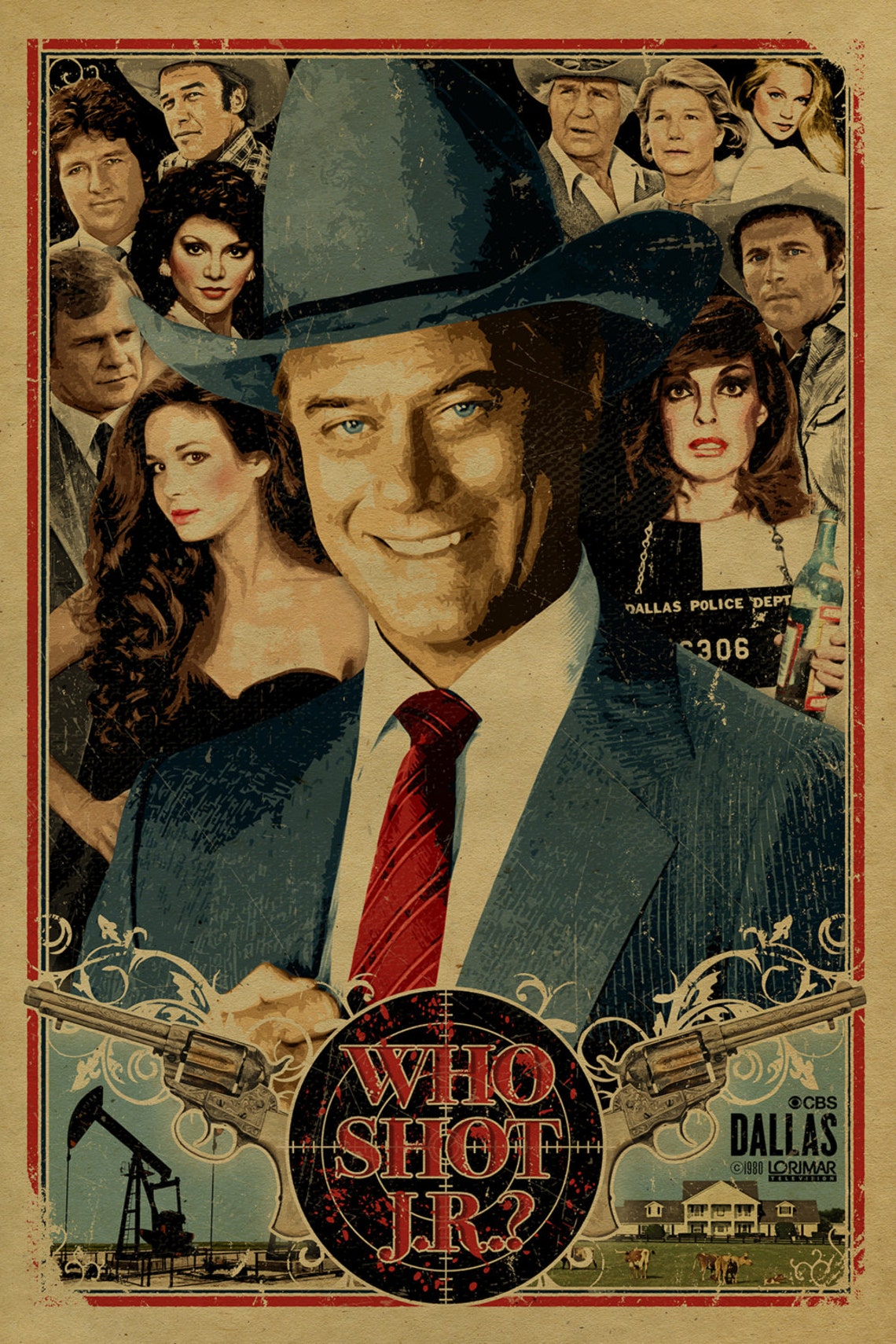 Who Shot J.R. Poster 12x18 Kraft Paper. Dallas Cliffhanger. | Etsy