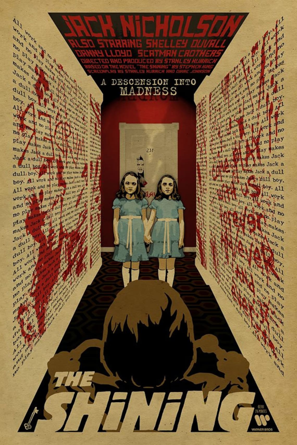 The Shining Poster Grady Twins Jack Nicholson 12x18 Kraft Etsy