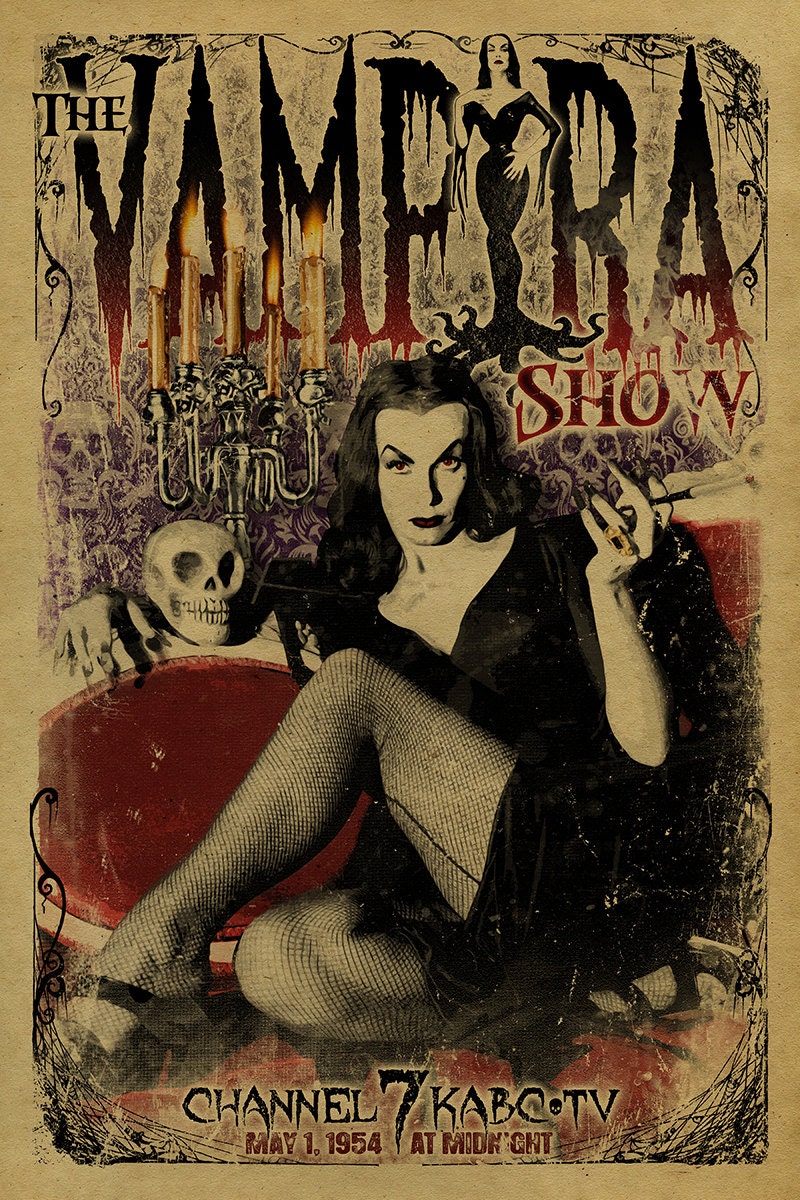 Vampira Poster. the Vampira Show. 12x18. Kraft Paper. Goth. - Etsy