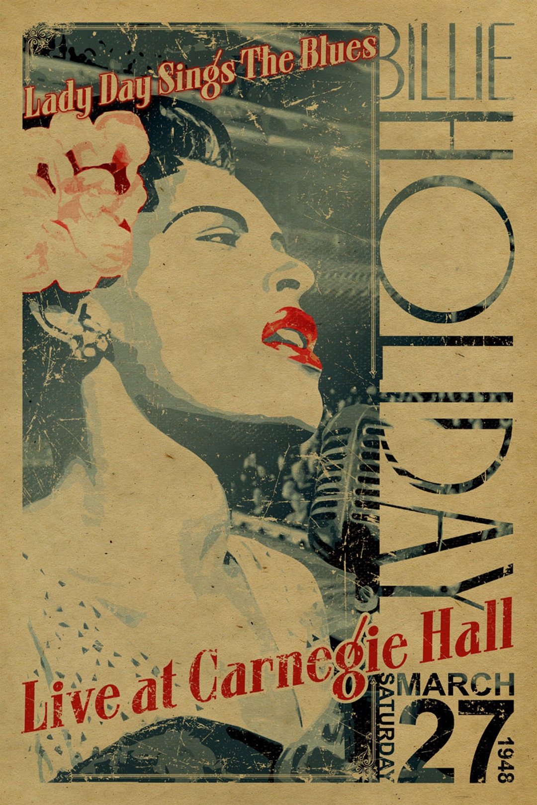 Billie Holiday Poster. Lady Day Sings the Blues Live at Carnegie Hall ...