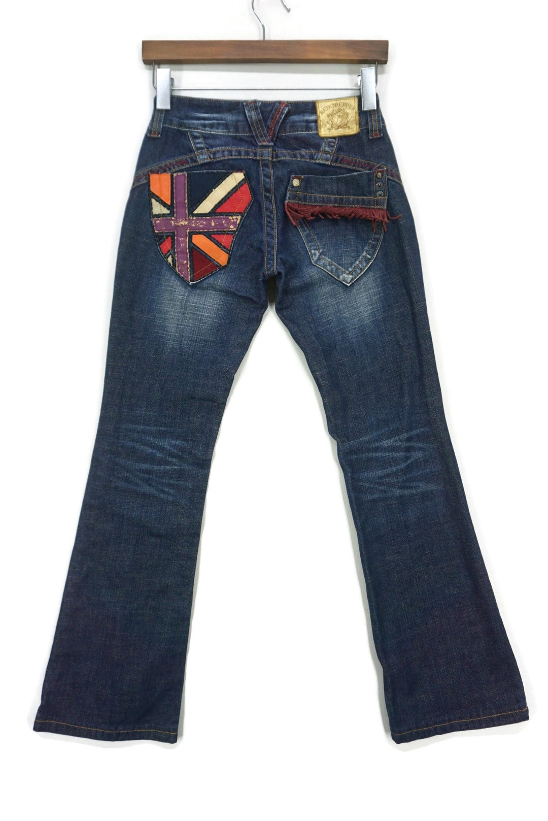 Red Pepper Japan Bootcut Flare Embellish Patchwork Jeans Size 24 - Etsy