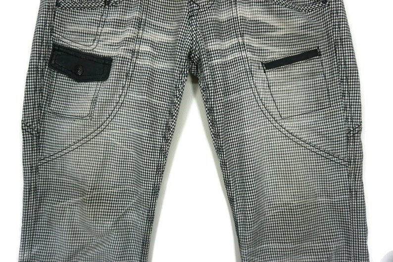 Houndstooth Denim Jeans, Multi Pocket Workwear (w32xl30) - Etsy