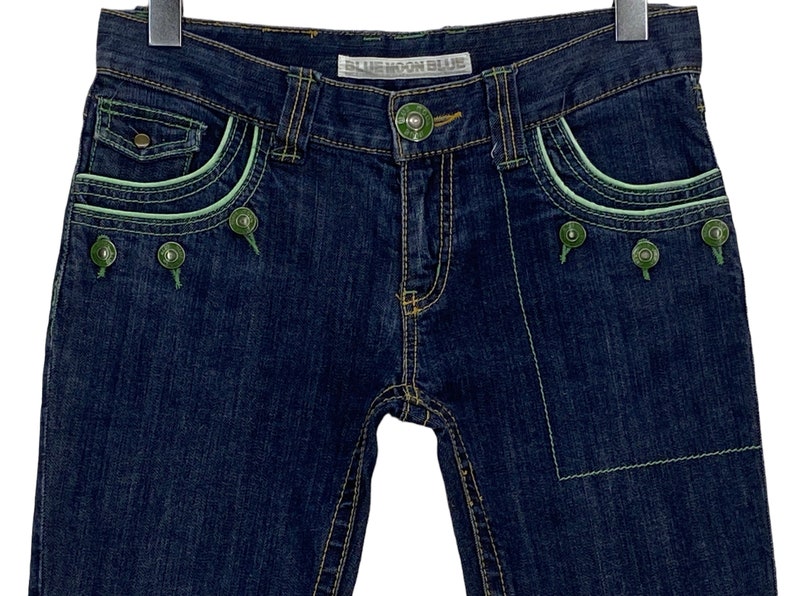 Blue Moon Low Rise Skinny Jeans, Floral Embroidery, Size 27 - Etsy