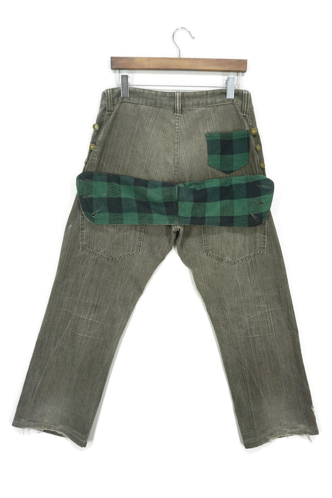 Flap Back Jeans Size 33 W35xl28 Jungle Storm Japan Pants - Etsy