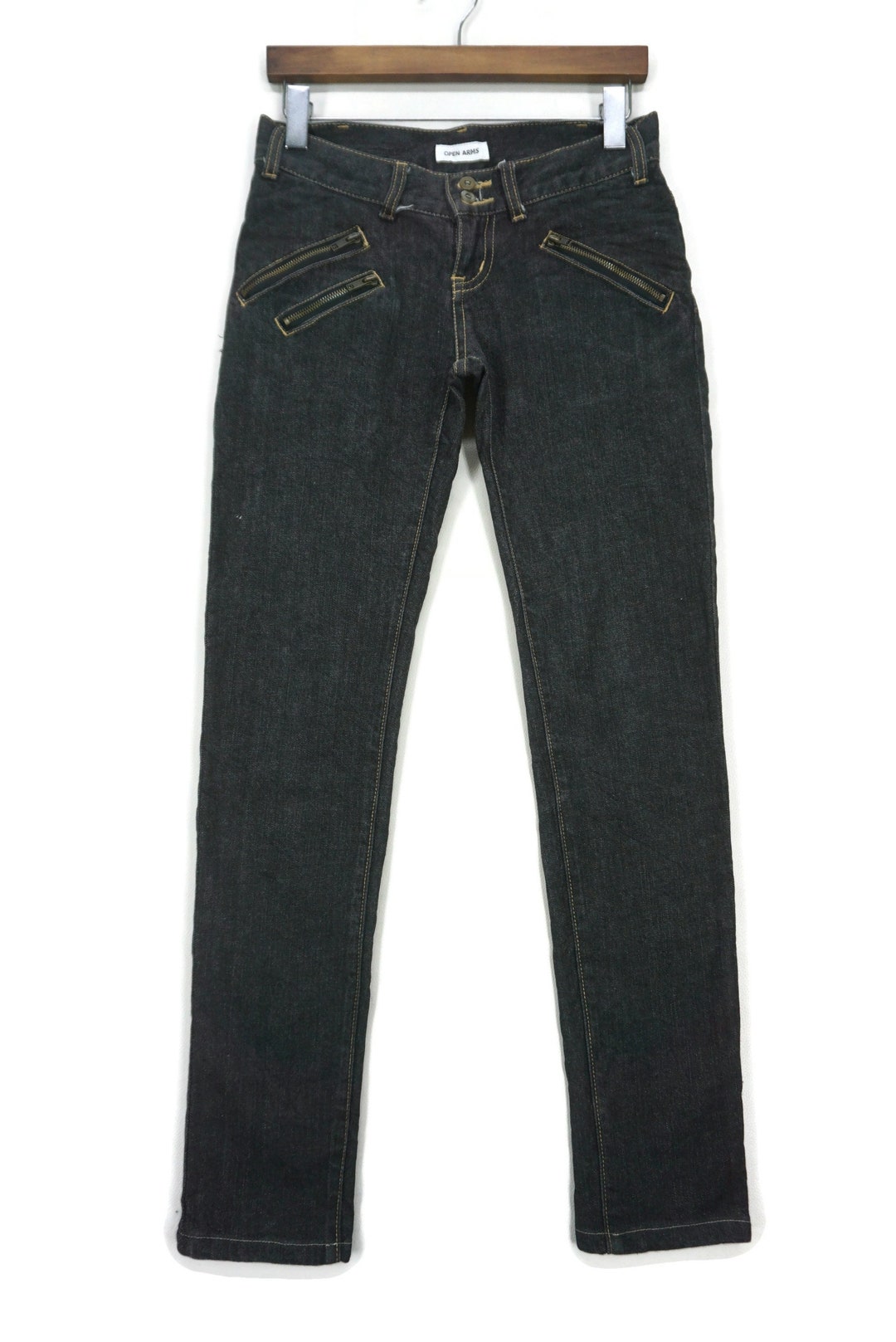 Open Arms Japanese Punk Jeans, Multi Zipper Pocket, Slim Fit (w30xl31 ...
