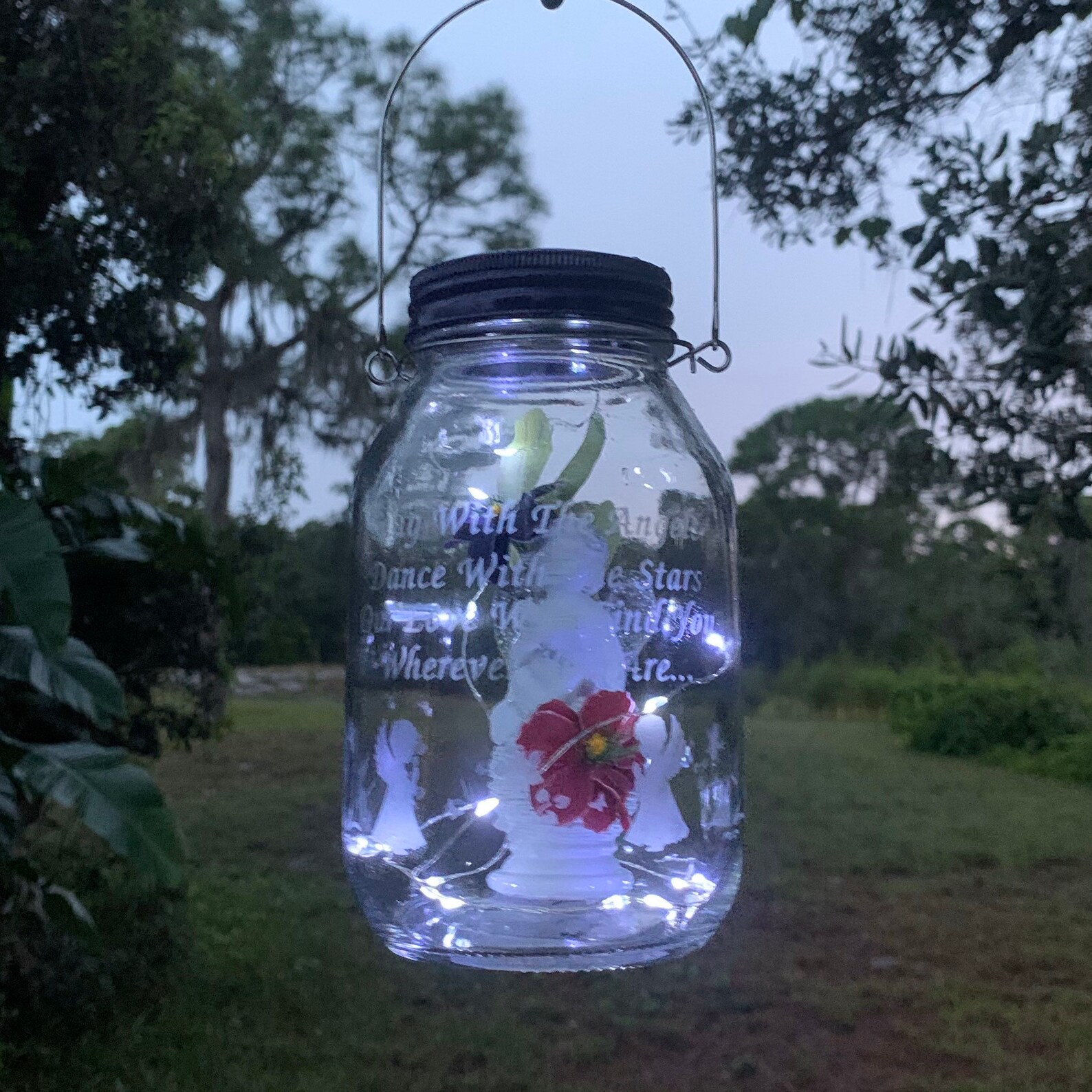 CEMETERY DECORATION With Verse, Memorial Lantern for Grave With Solar ...