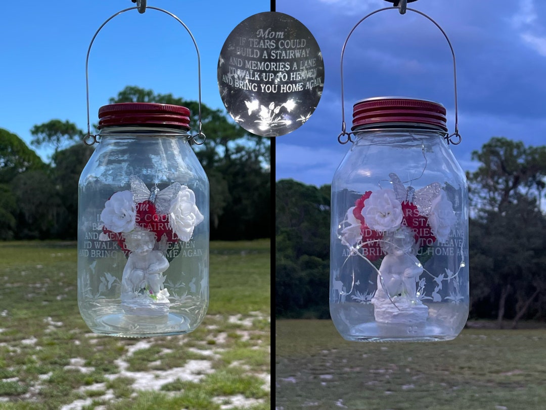 GRAVE DECORATION for Loss of Mom, Memorial Lantern With Verse, Cemetery ...