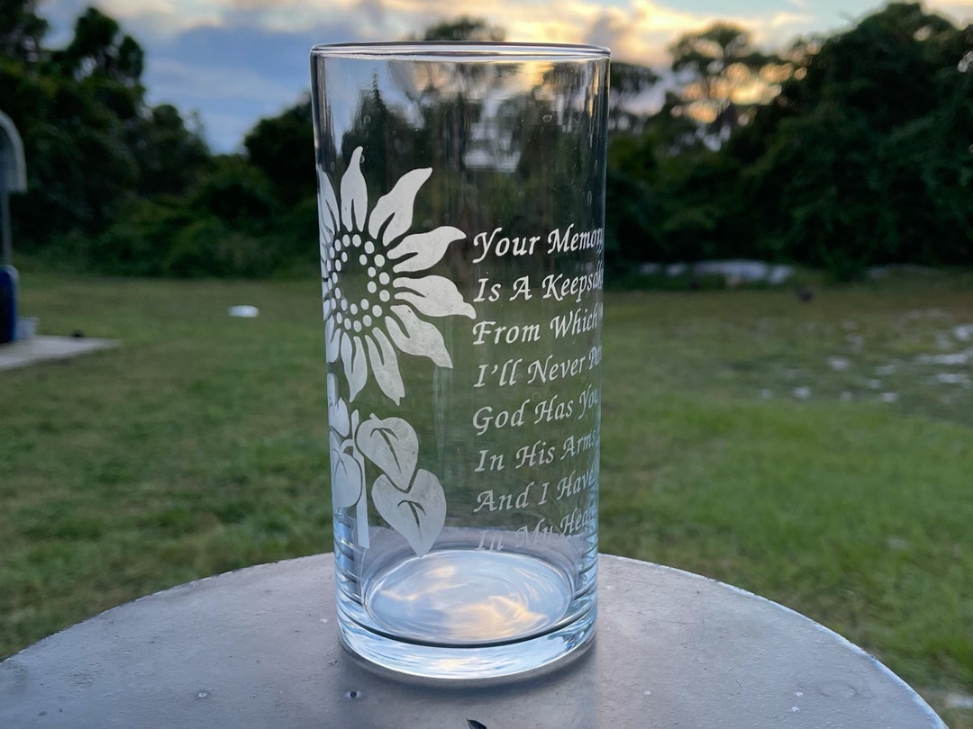 MEMORIAL VASE, With Verse, Sunflower Candle Holder With Poem, in Memory ...