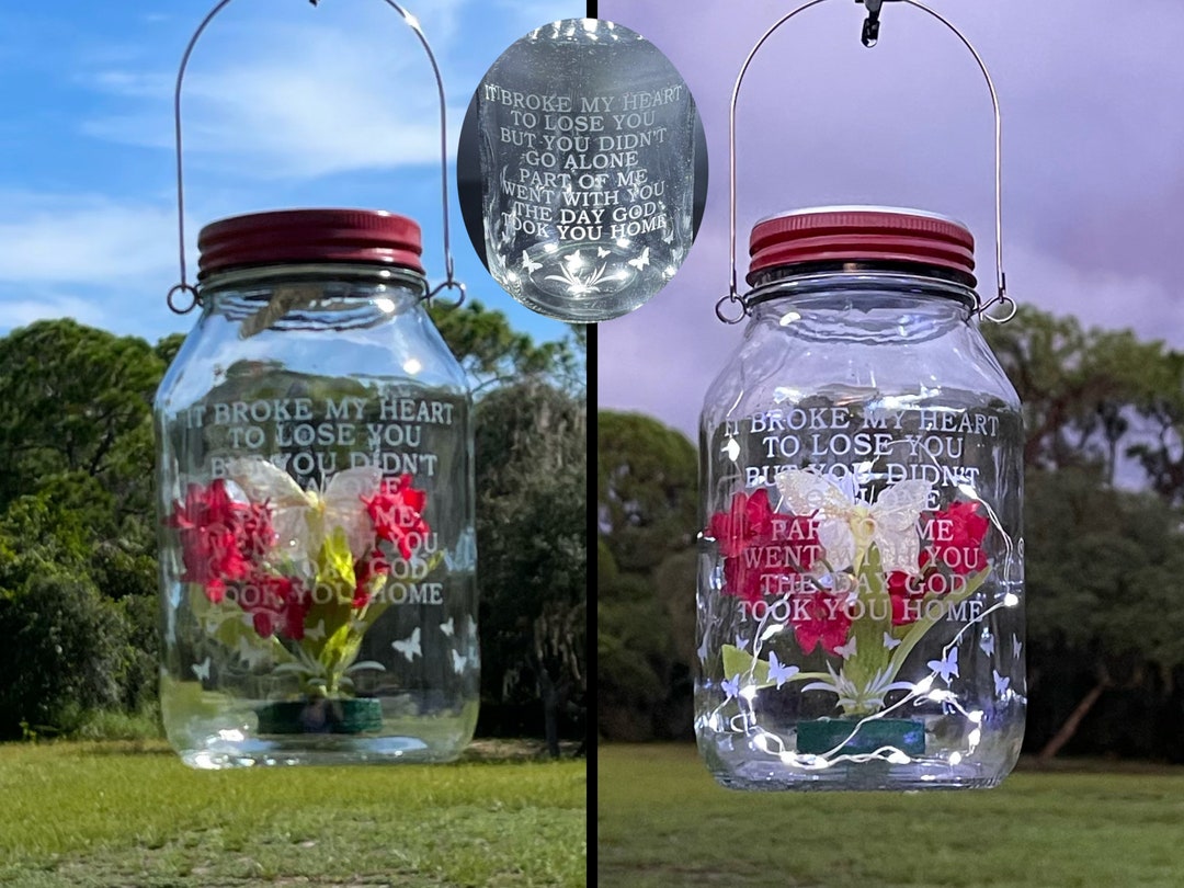 BUTTERFLY MEMORIAL for Cemetery With Verse, Grave Lantern With ...