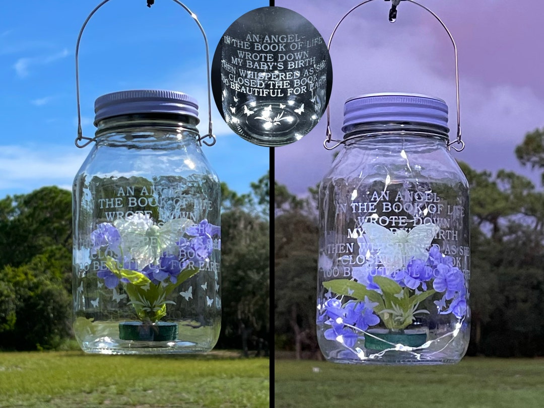 BUTTERFLY MEMORIAL for Cemetery With Verse, Grave Lantern With ...