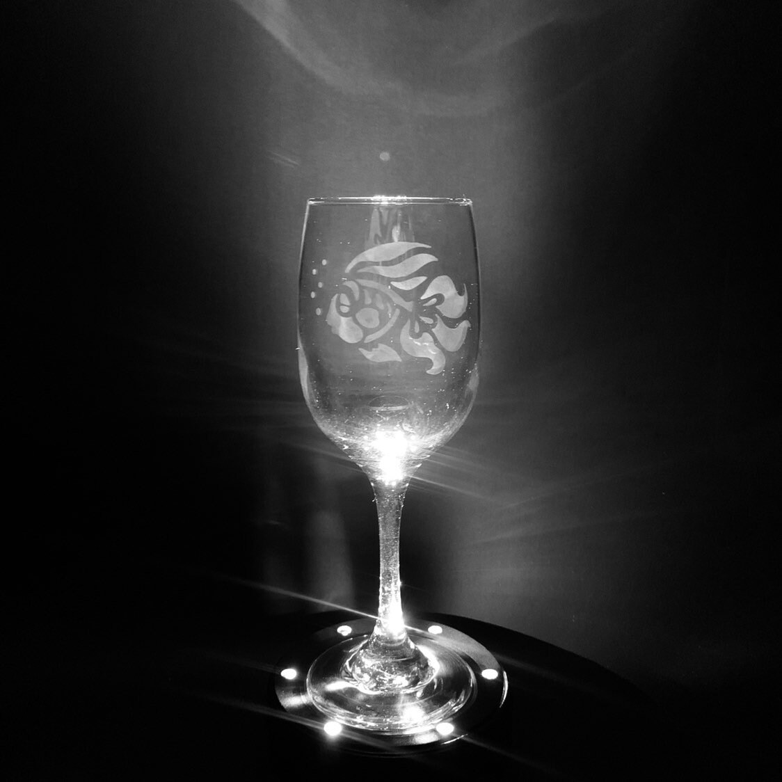 TROPICAL FISH GIFT Cute Fish Wine Glass Etched Glass Stemmed | Etsy