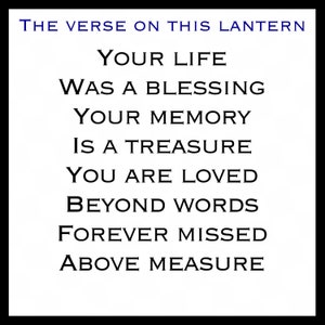 GRAVE DECORATION With Verse, Memorial Lantern for Grave, Cemetery ...