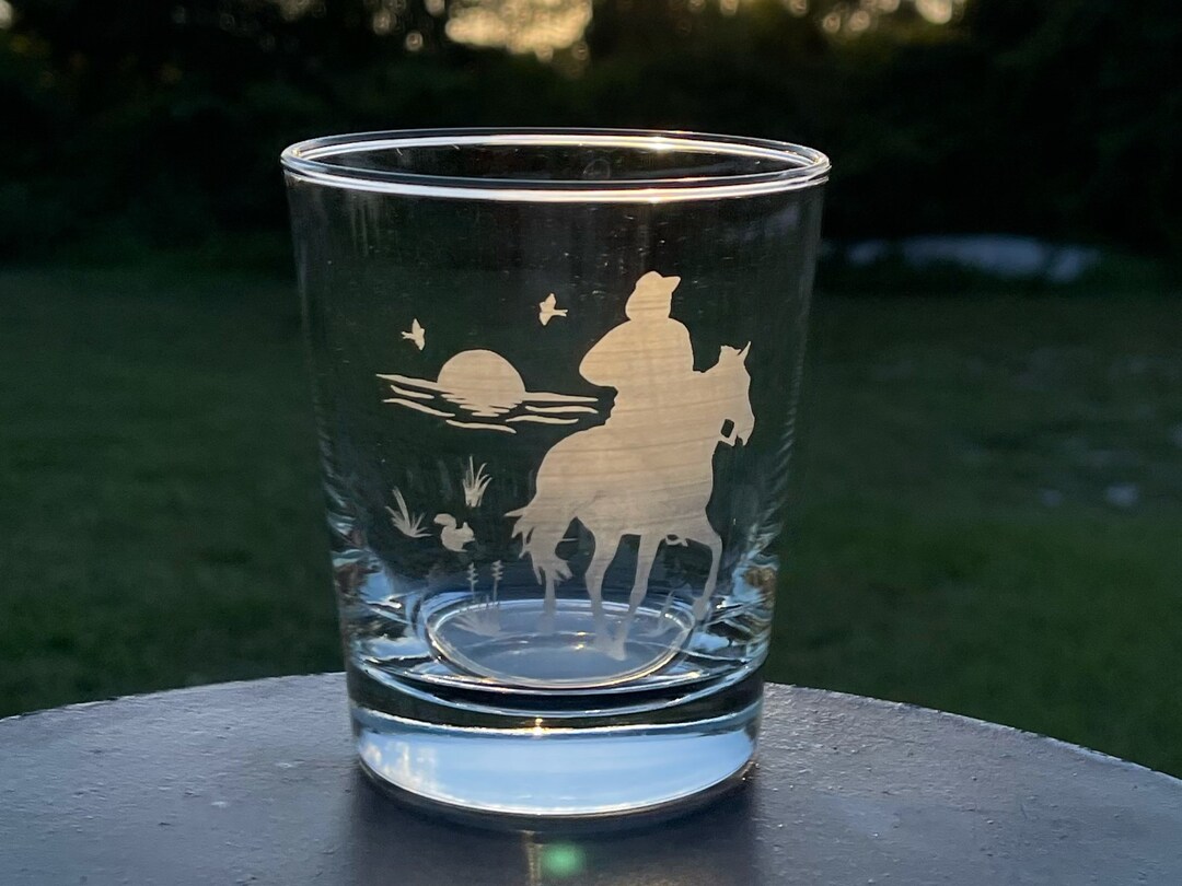 Liquor Glass With Cowboy for Man Cave Cocktail Glass With - Etsy