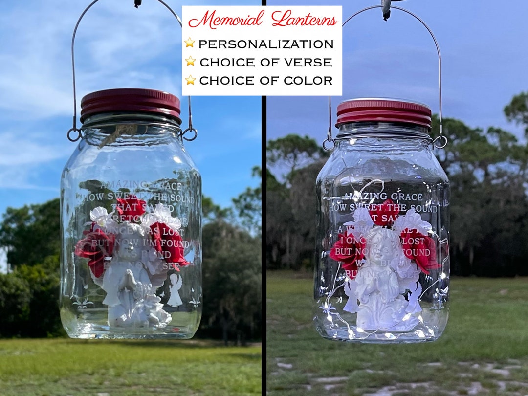 Custom Grave Decoration for Cemetery With Name, Memorial Lantern ...