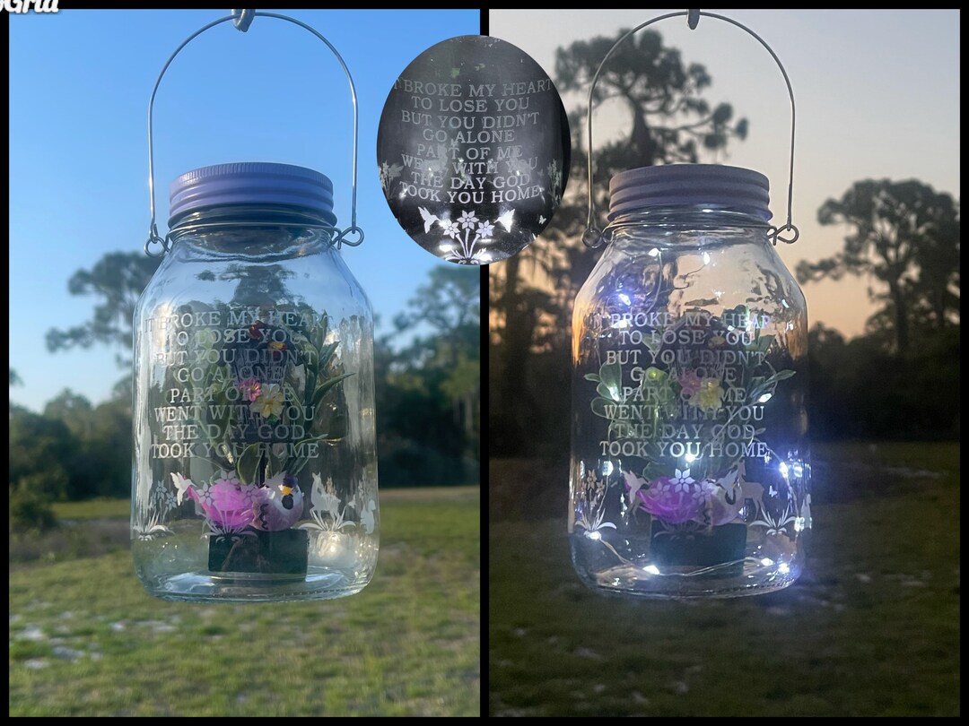 SOLAR GRAVE LANTERN for Cemetery, Memorial Gift, With Verse, for Grave ...