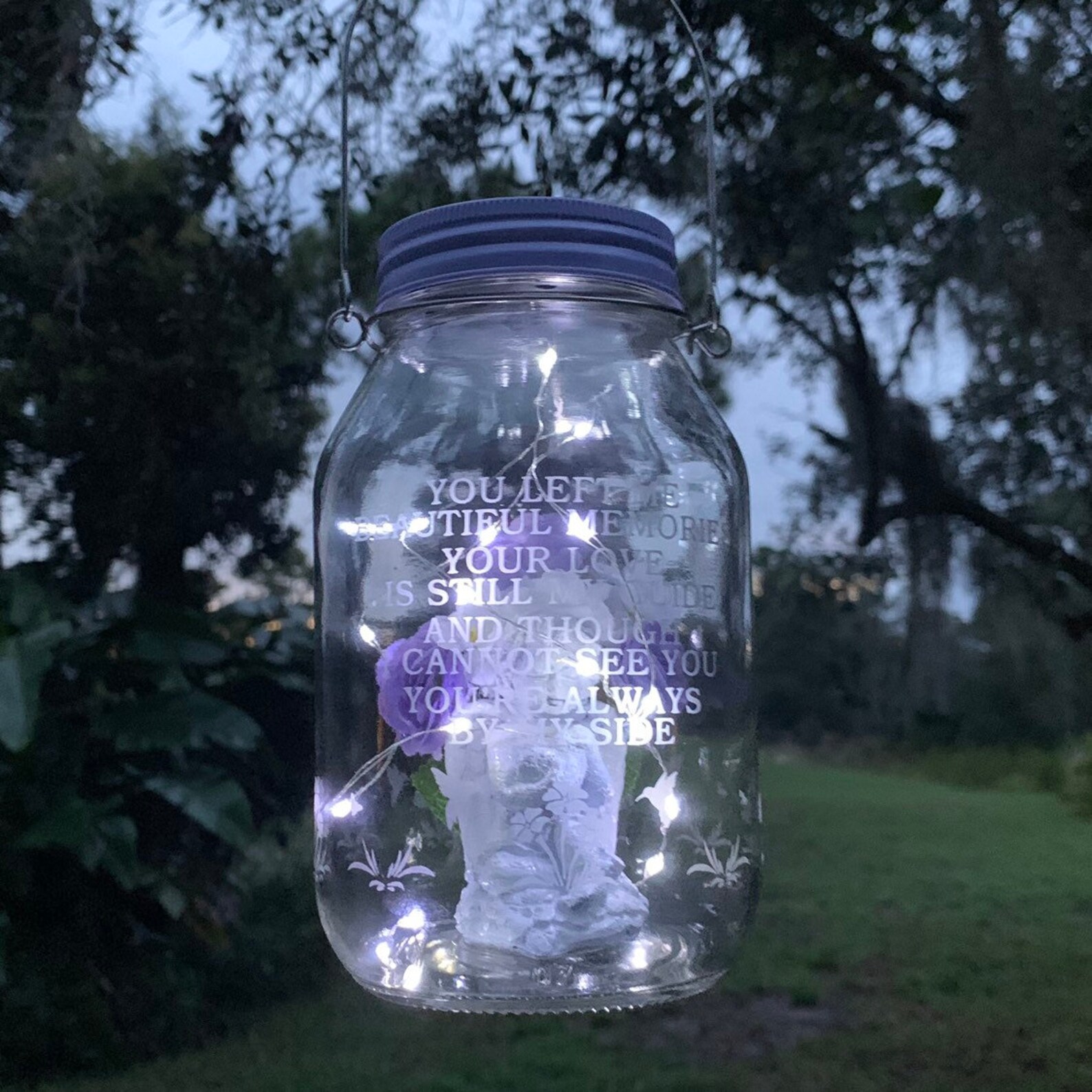 GRAVE DECORATION With Verse, Cemetery Decoration With Angel, Solar ...