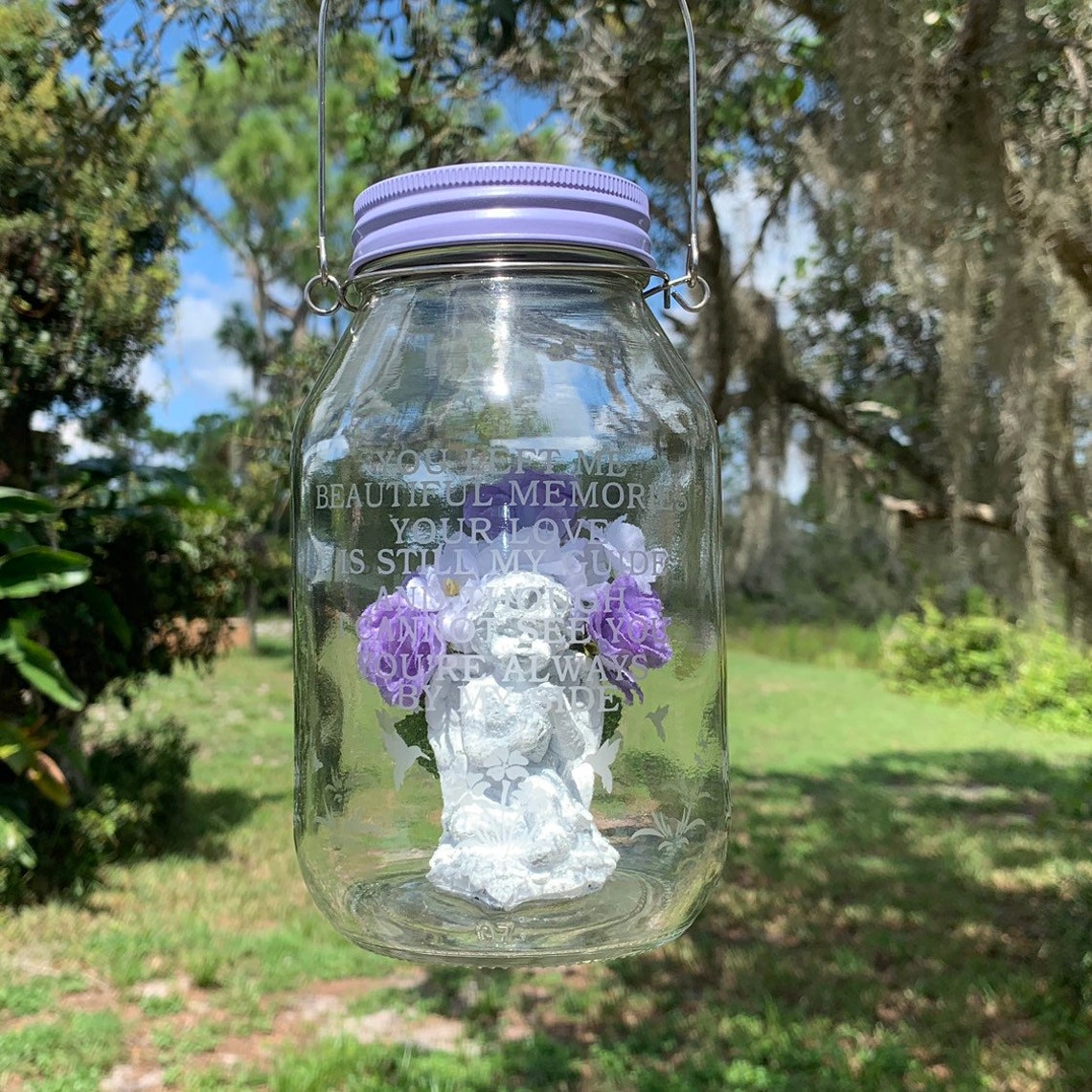 GRAVE DECORATION With Verse, Cemetery Decoration With Angel, Solar ...