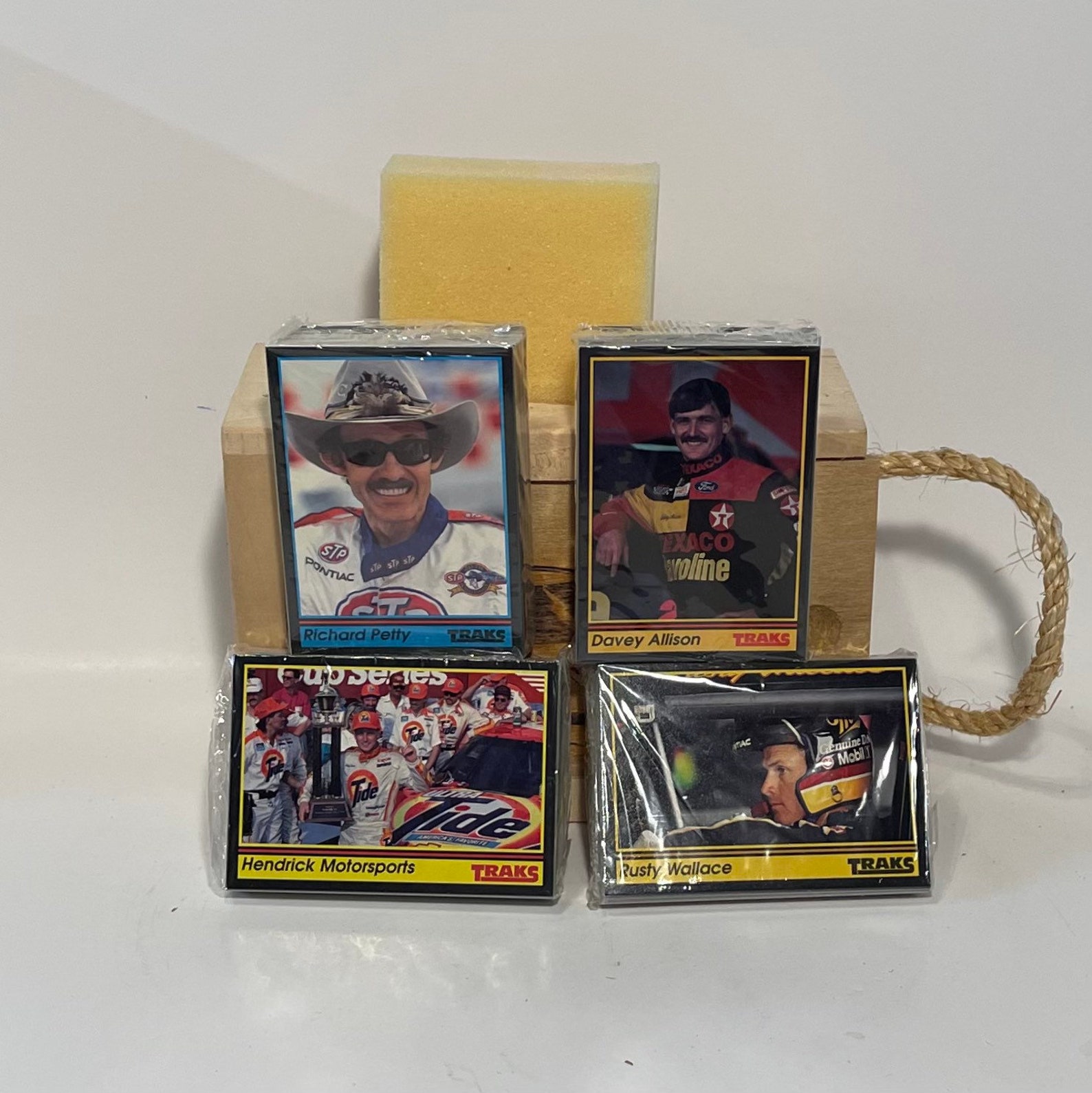 Vintage Nascar 1991 Traks Race Cards, Wood Box Set, Limited Edition, 4 ...