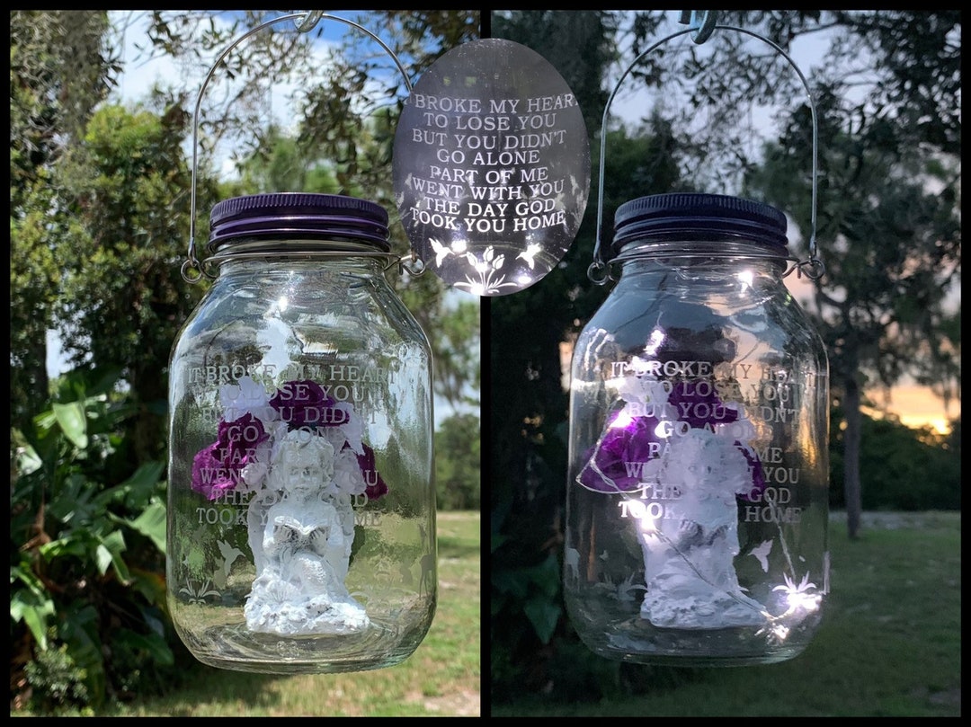 GRAVE DECORATION With Verse, Memorial Lantern, Cemetery Decoration With ...