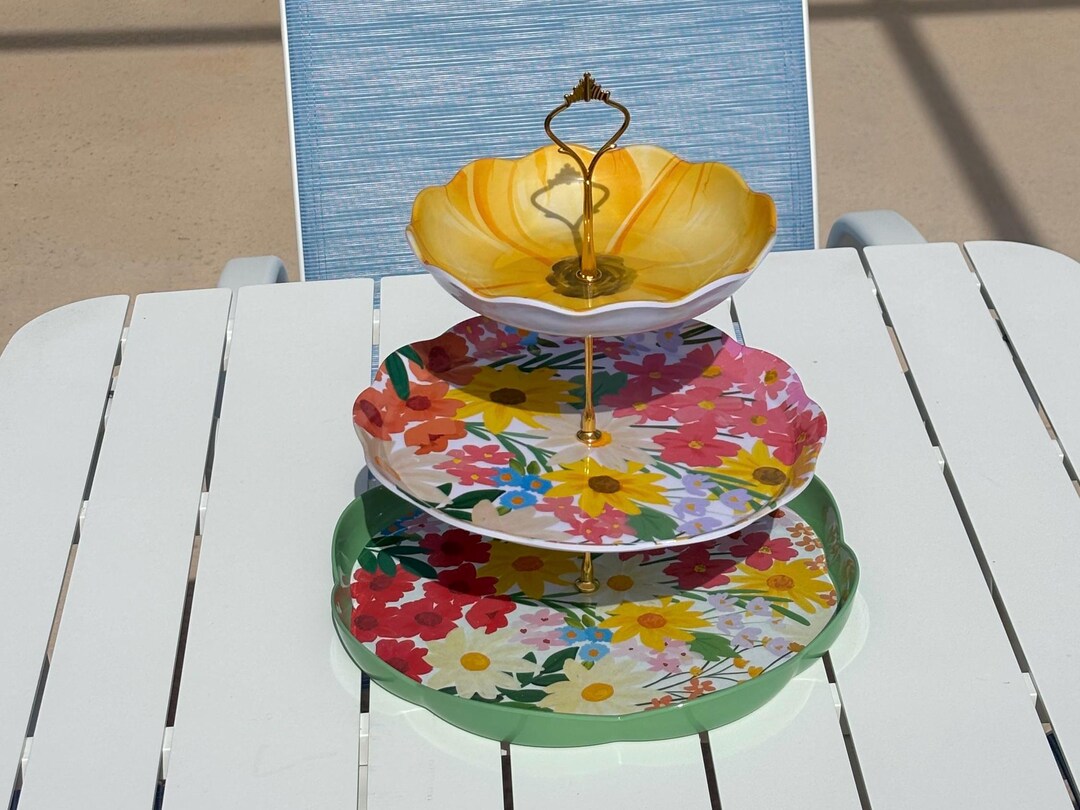 3 Tier Dessert Tray, Serving Tray for Parties, Melamine Cupcake Stand ...