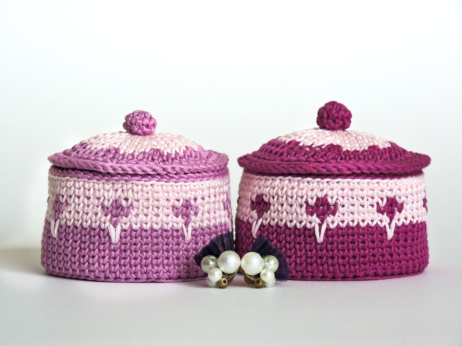 Crochet Bowl With Lid, Lidded Box, Jewellery Bowl, Crochet Lidded Bowl ...