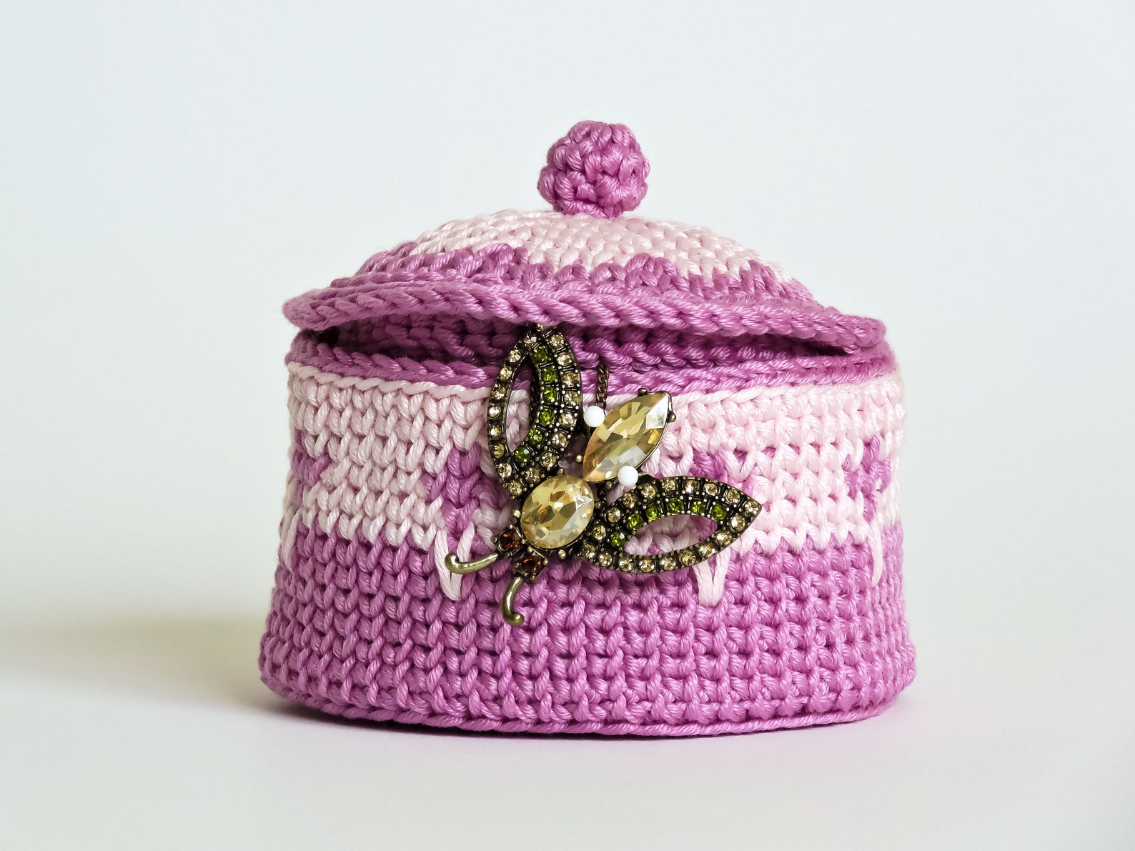 Crochet Bowl With Lid, Lidded Box, Jewellery Bowl, Crochet Lidded Bowl ...