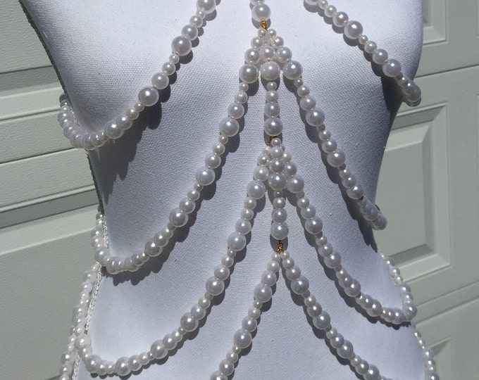 Pearl Body Chain, Pearl Body Harness, Skeleton Body Chain, Skeleton ...