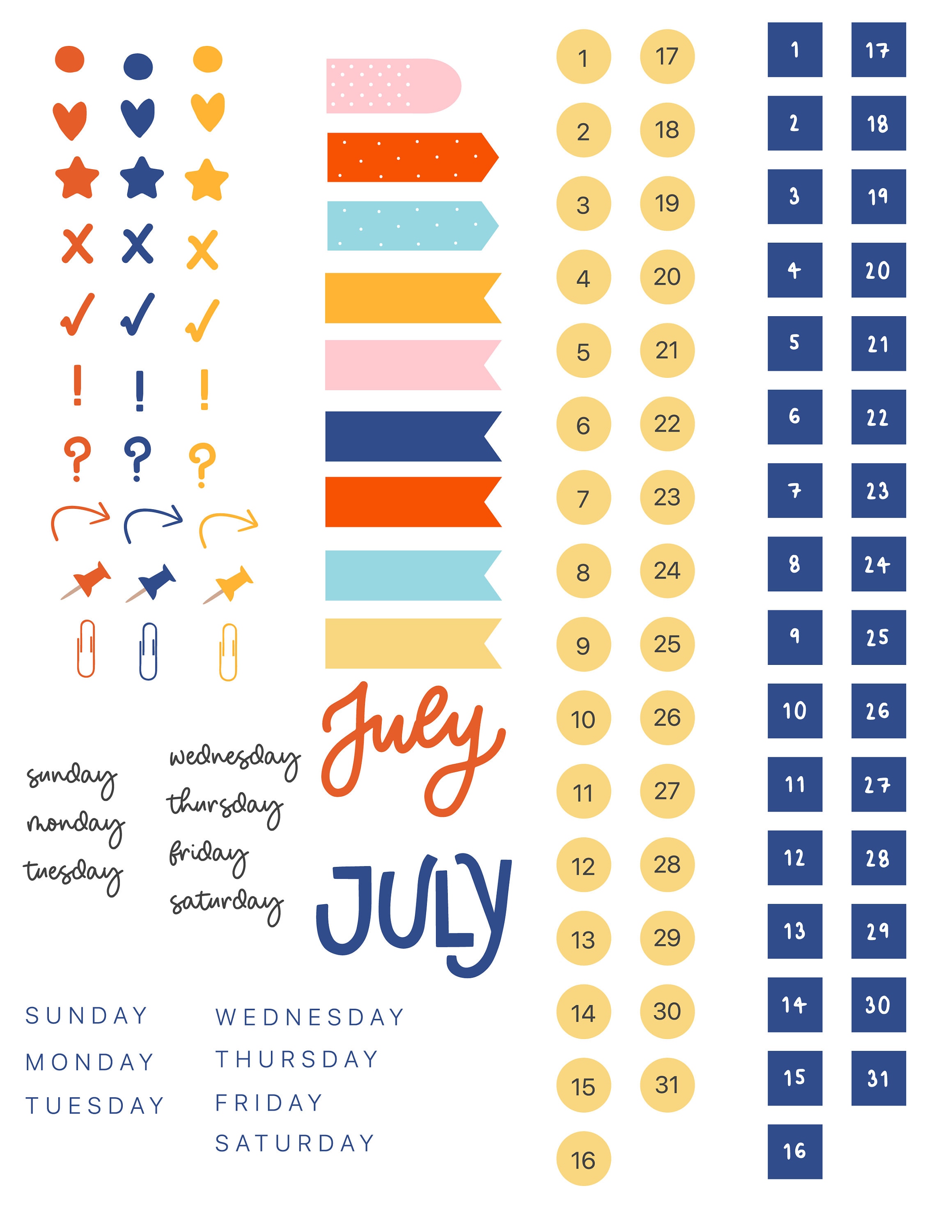 200+ 4th of July Fun Digital Planner Stickers for Goodnotes & Other ...
