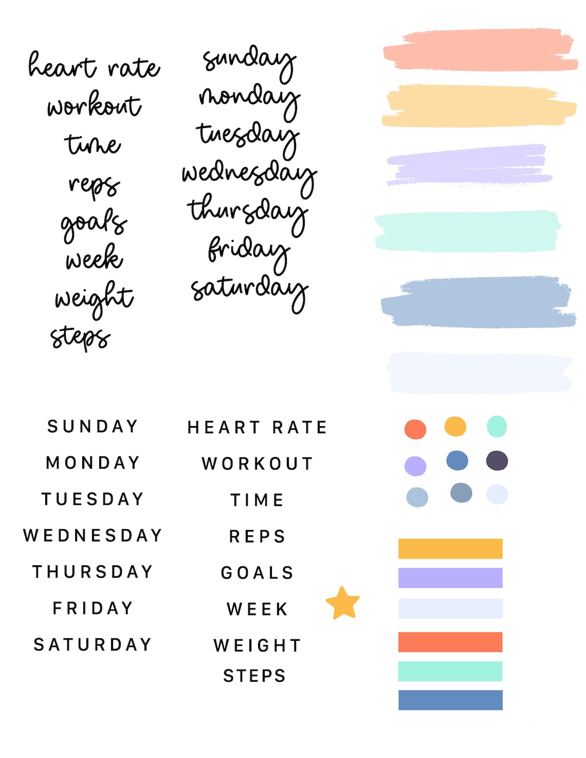 Fitness / Workout Tracker Stickers and Elements for Goodnotes & Other ...