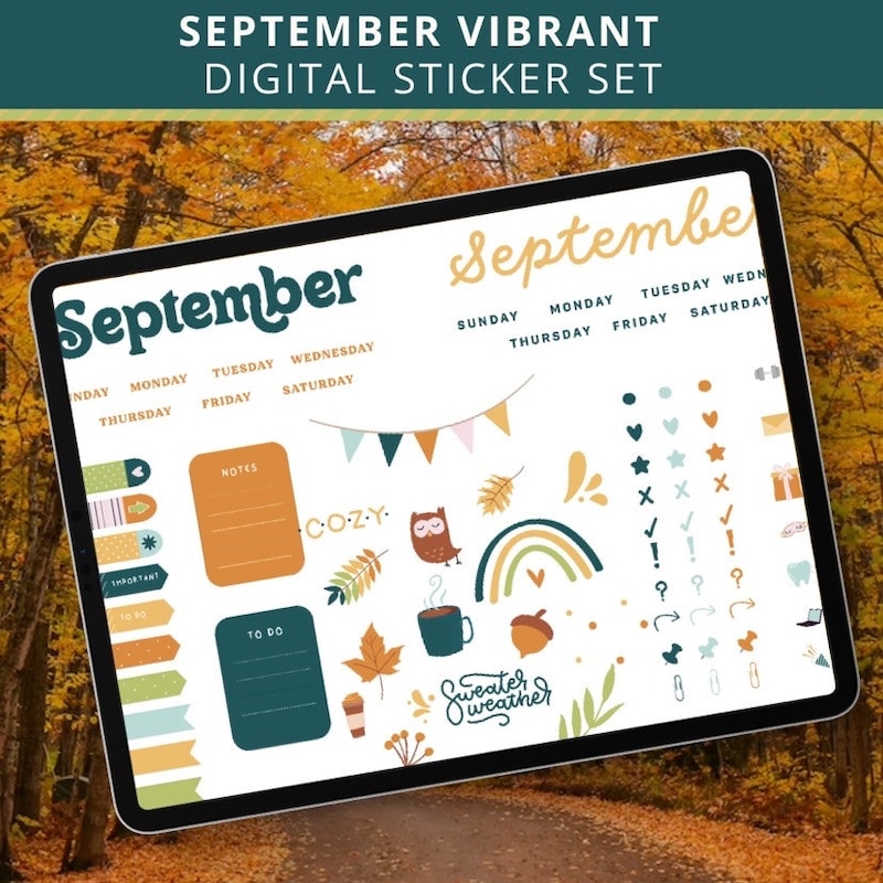 September Stickers - Etsy