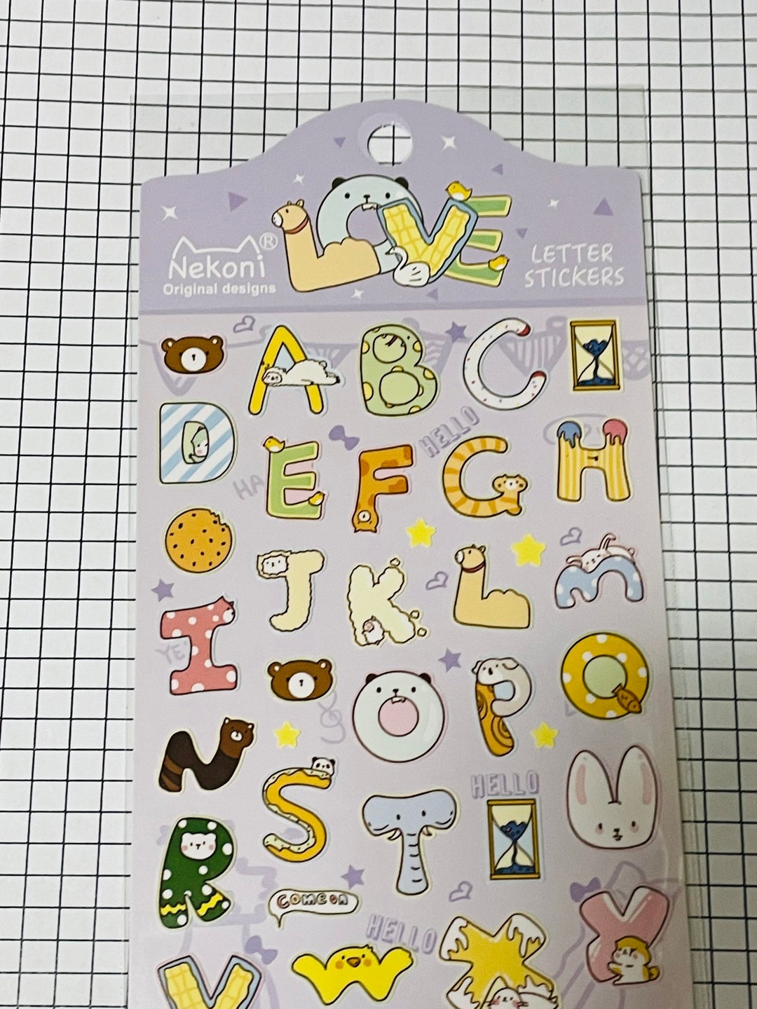 Cute Japanese Sticker Sheet Alphabet Theme Sticker Seal - Etsy
