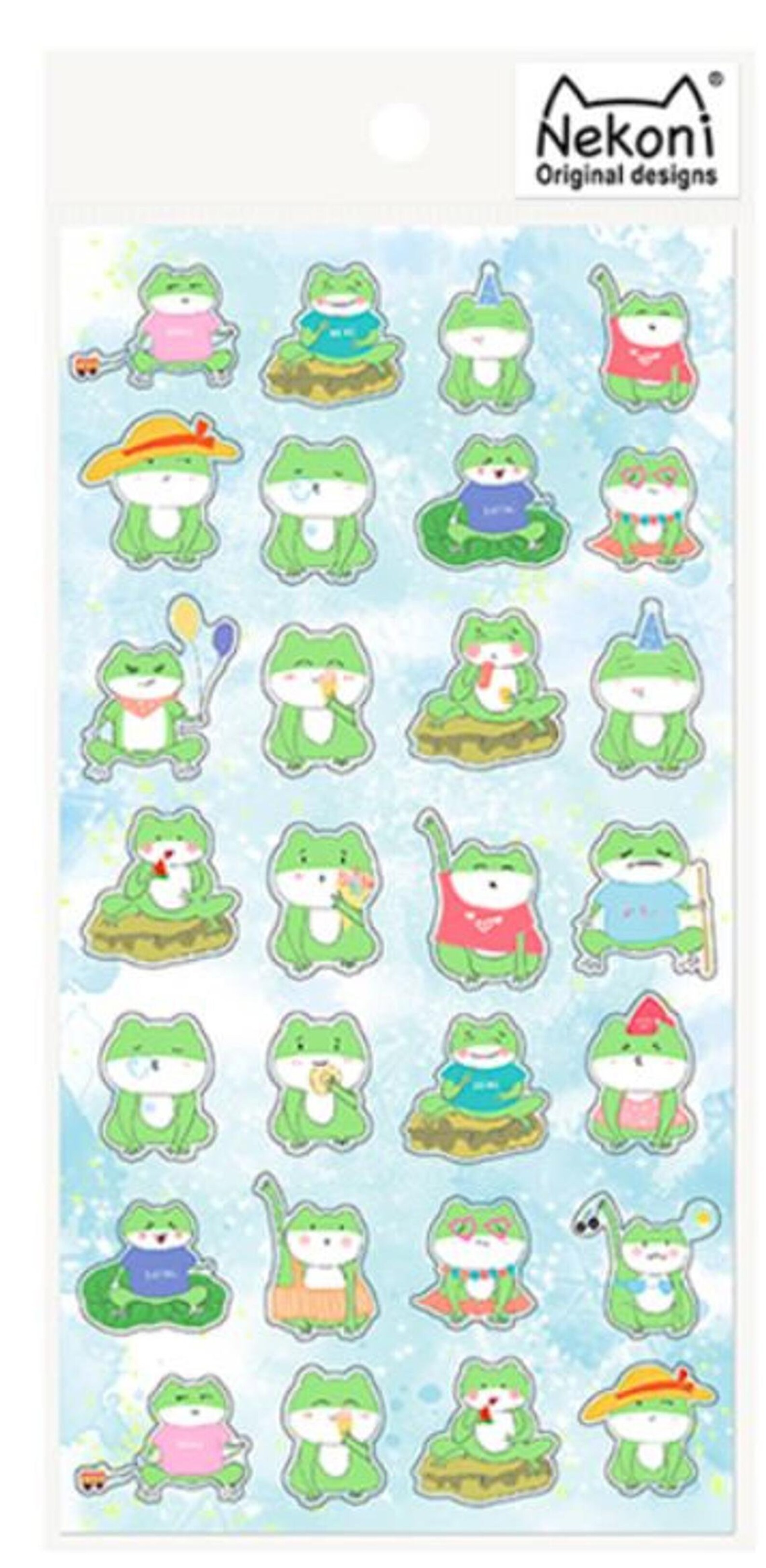 FROG Theme Stickers Cute Japanese Sticker Seal Kawaii - Etsy UK