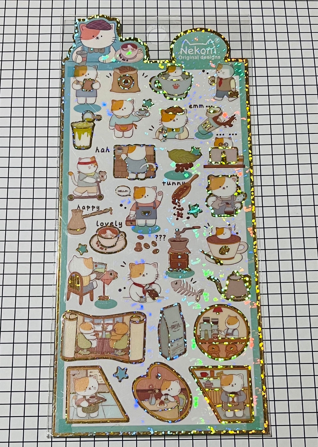 Cute CAT Sticker Daily Life Theme Stickers Seal Kawaii - Etsy