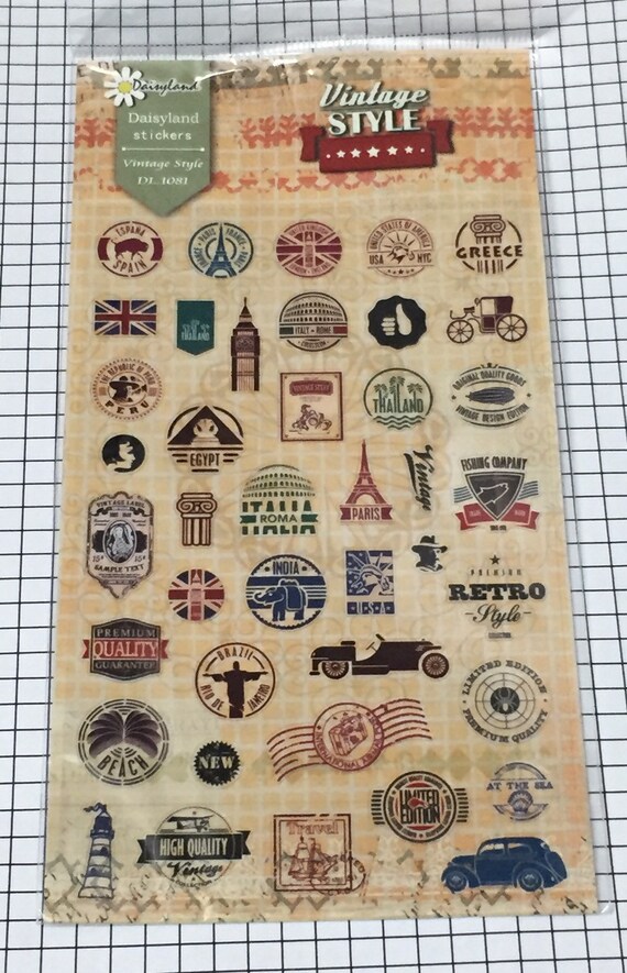 Kawaii Stickers Sheet Vintage Style Stamp Chop Stickers Cute | Etsy