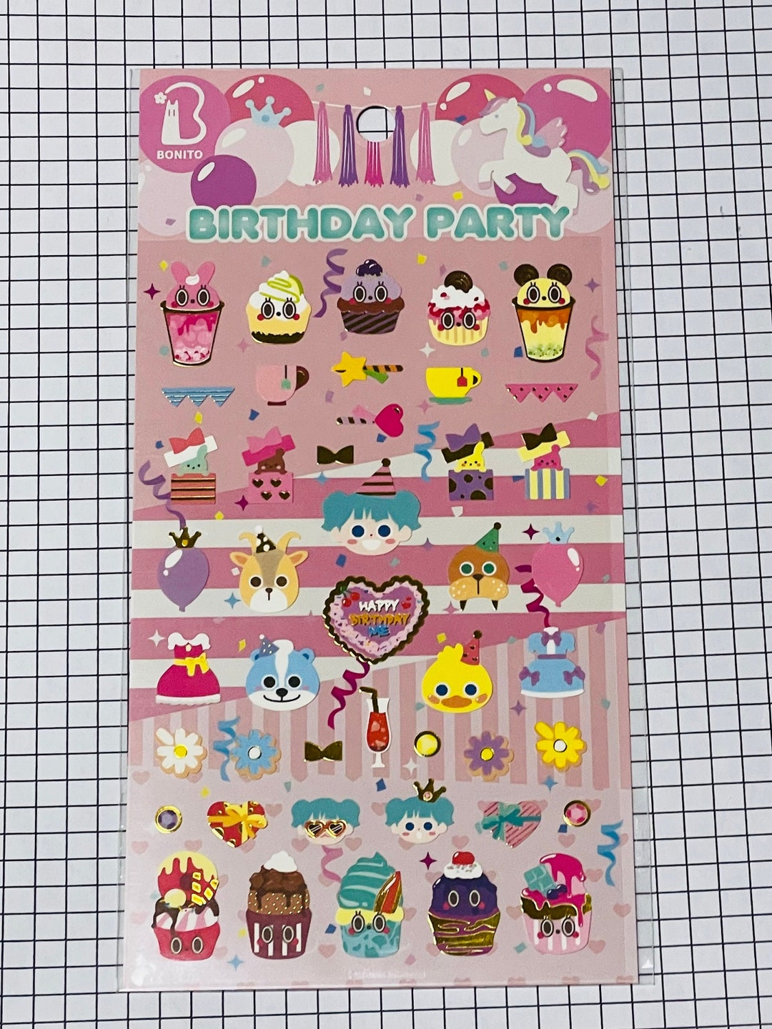 Birthday Stickers Birthday Party Decoration Theme Dairy - Etsy