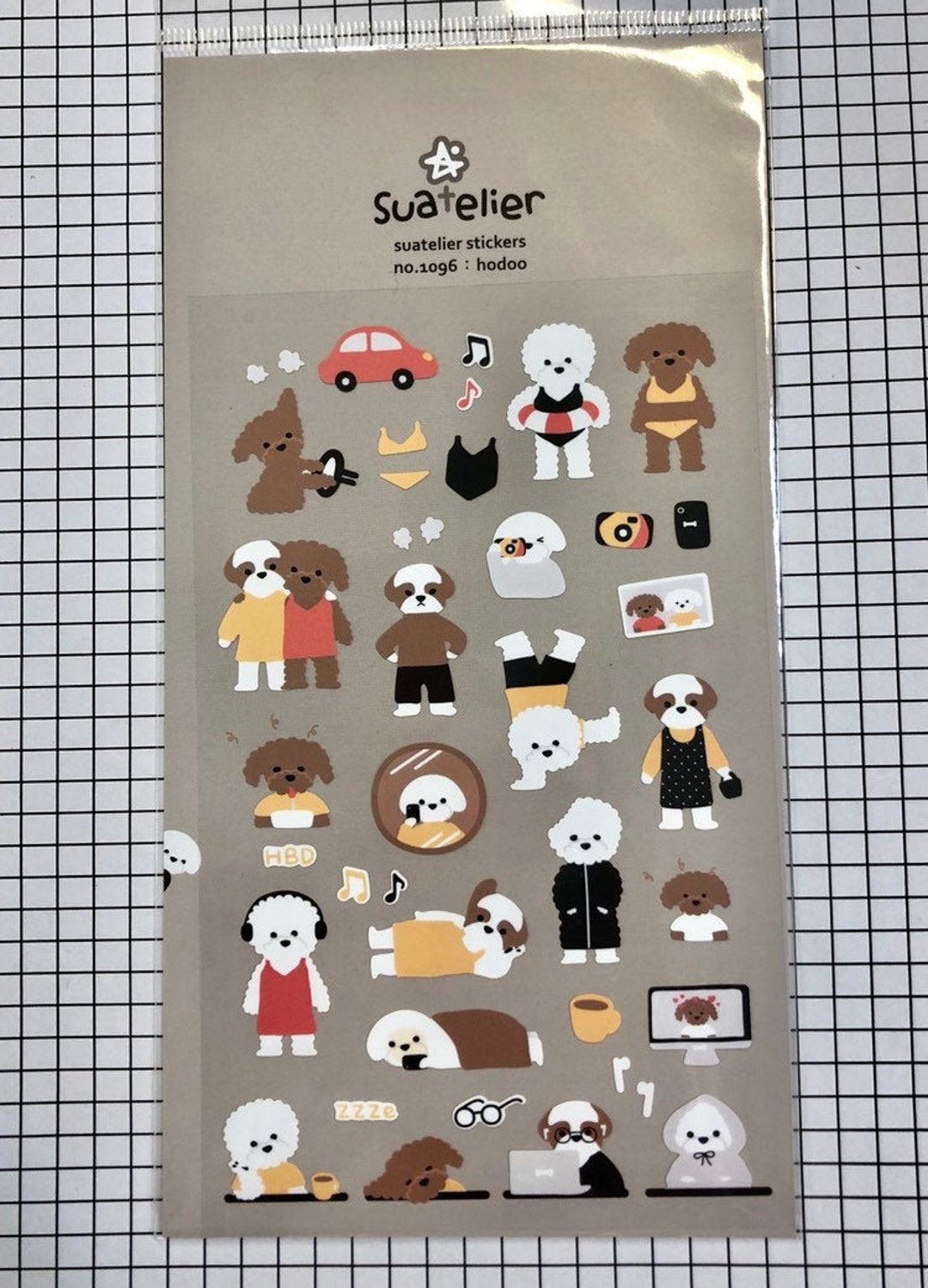 Korean Stickers, DOGS Theme Paper Sticker Seal, Cute Scrapbook Supplies ...