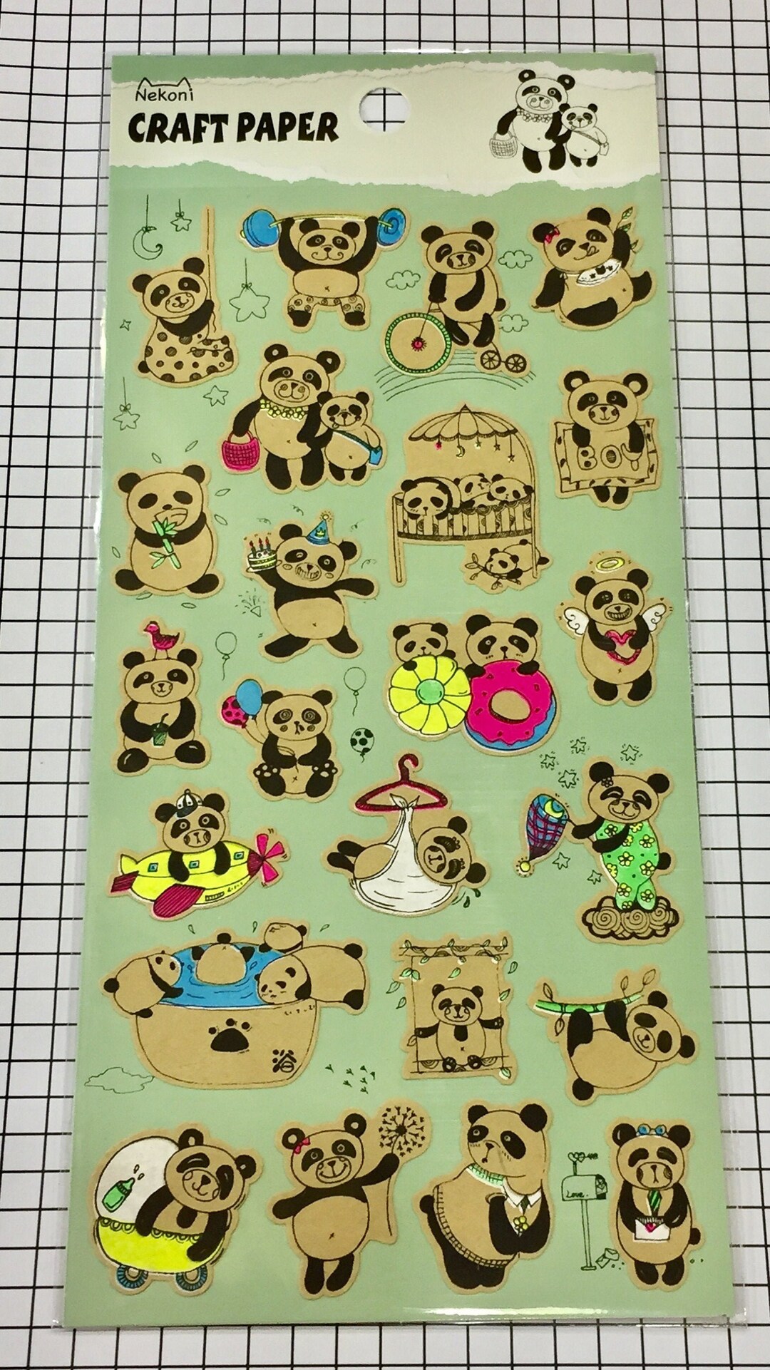 Cute Japanese Sticker Sheet PANDA Paper Stickers Seal Kawaii - Etsy