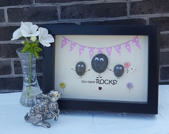 Our Family Rocks Pebble Art - Etsy