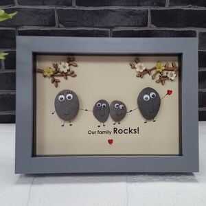 Quirky Family of 4 our Family Rocks Pebble Art in | Etsy
