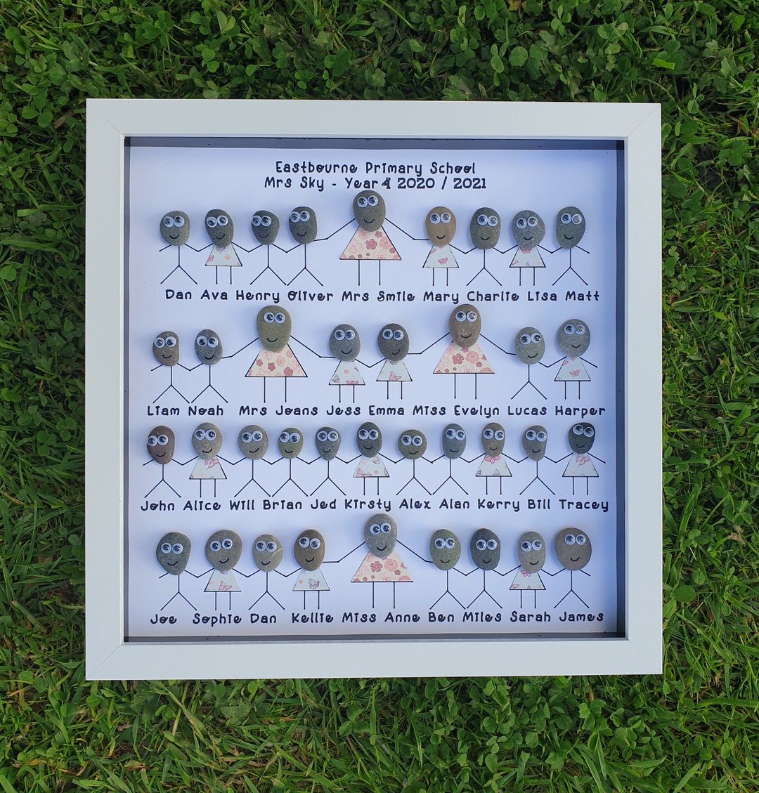Personalised PEBBLE Art Thank You Teacher Gift, Classroom Picture ...
