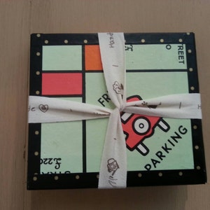 Set of 5x Beautiful Monopoly Coasters, Handmade From an Original Retro ...