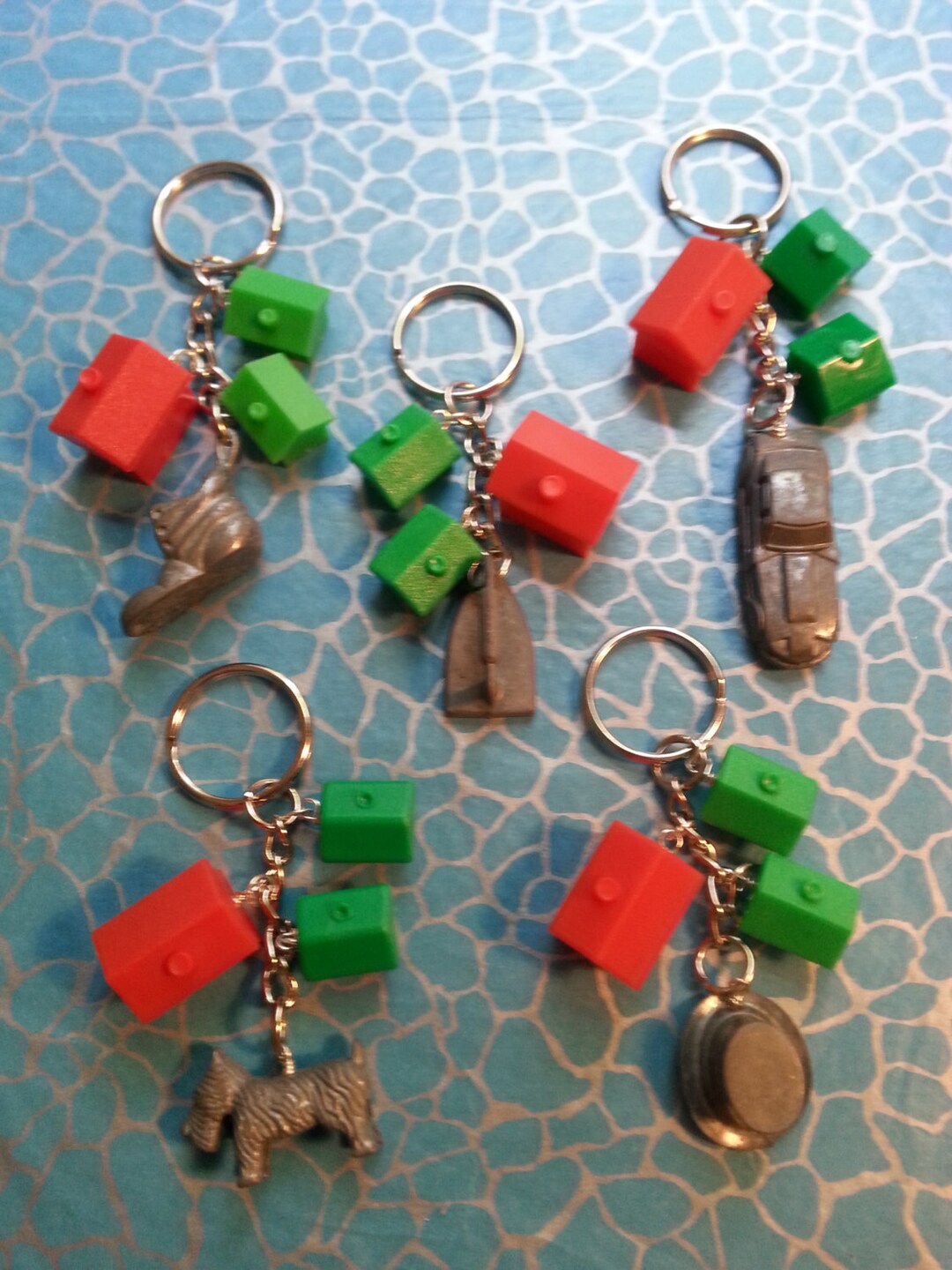 Hand Made Keyring Using MONOPOLY PIECES, Multiple Options - Etsy