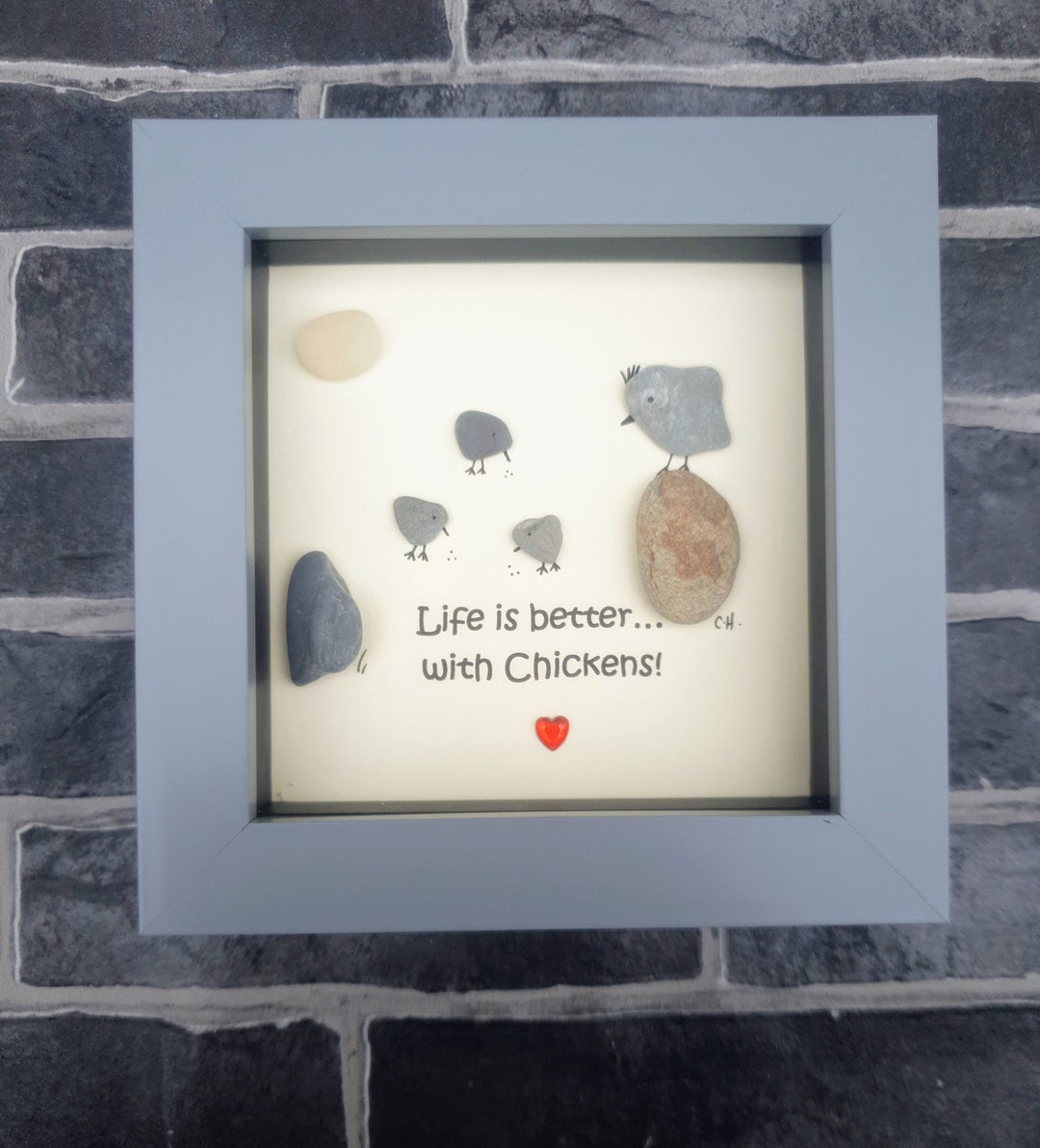 Handmade Pebble Art, "life is Better With Chickens" Chicken With Her ...
