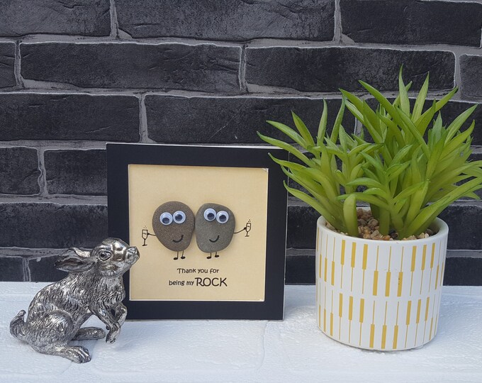 Thank You for Being My Rock Pebble Art Frame friends Love Family - Etsy